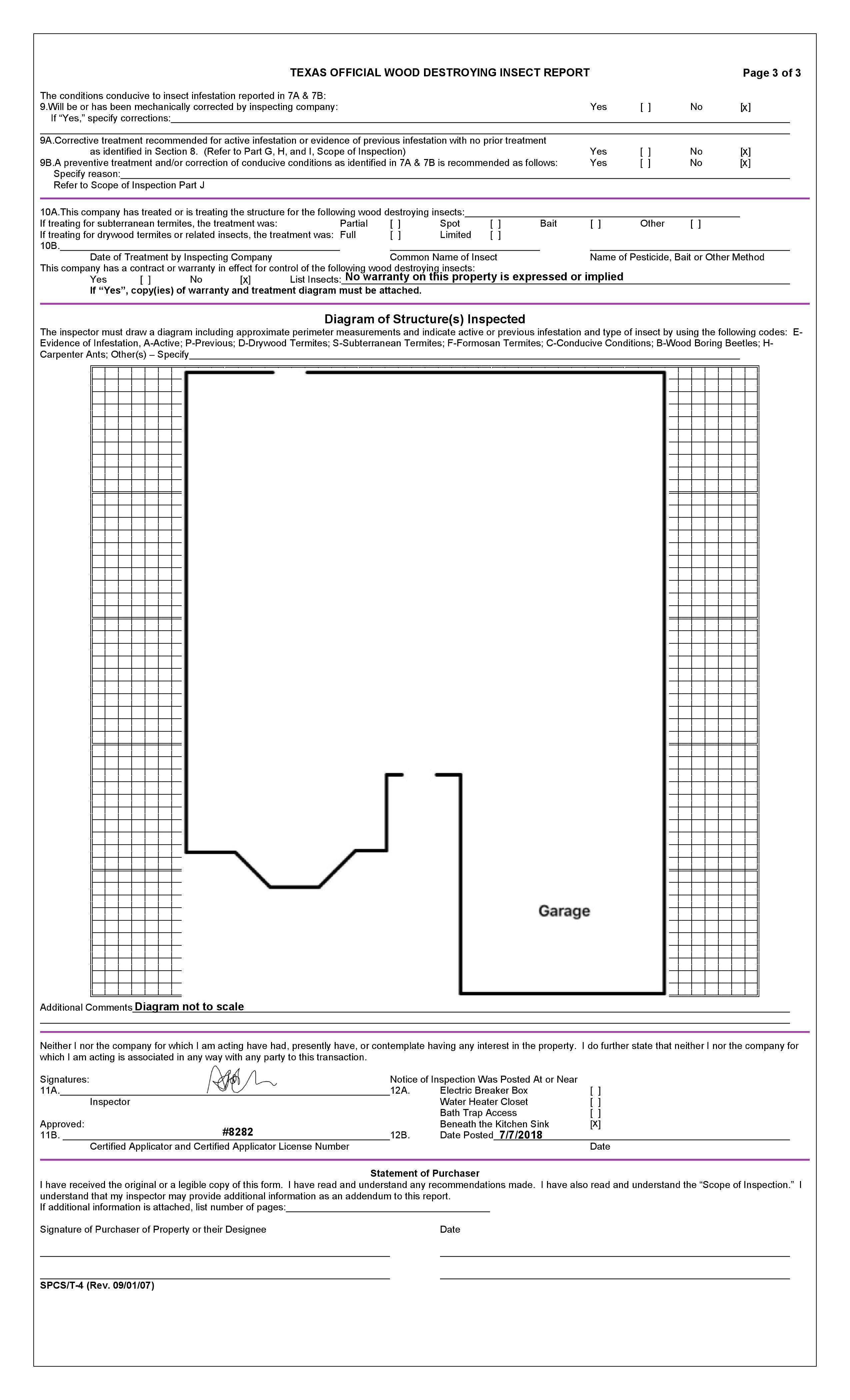 Texas WDI/WDO Inspection Form from Spectacular Inspection System